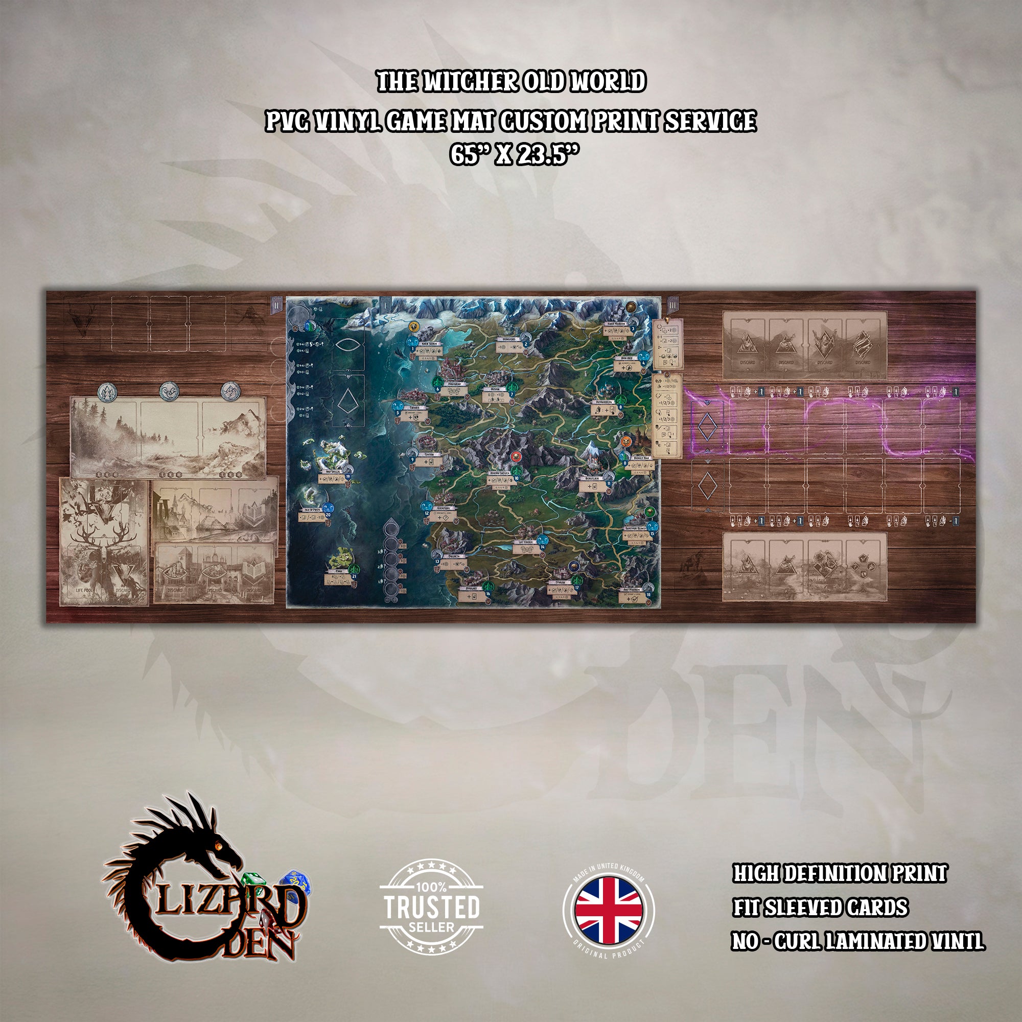 Witcher Old World Compatible Vinyl Game Mat | Custom Board Mat – Lizard Den